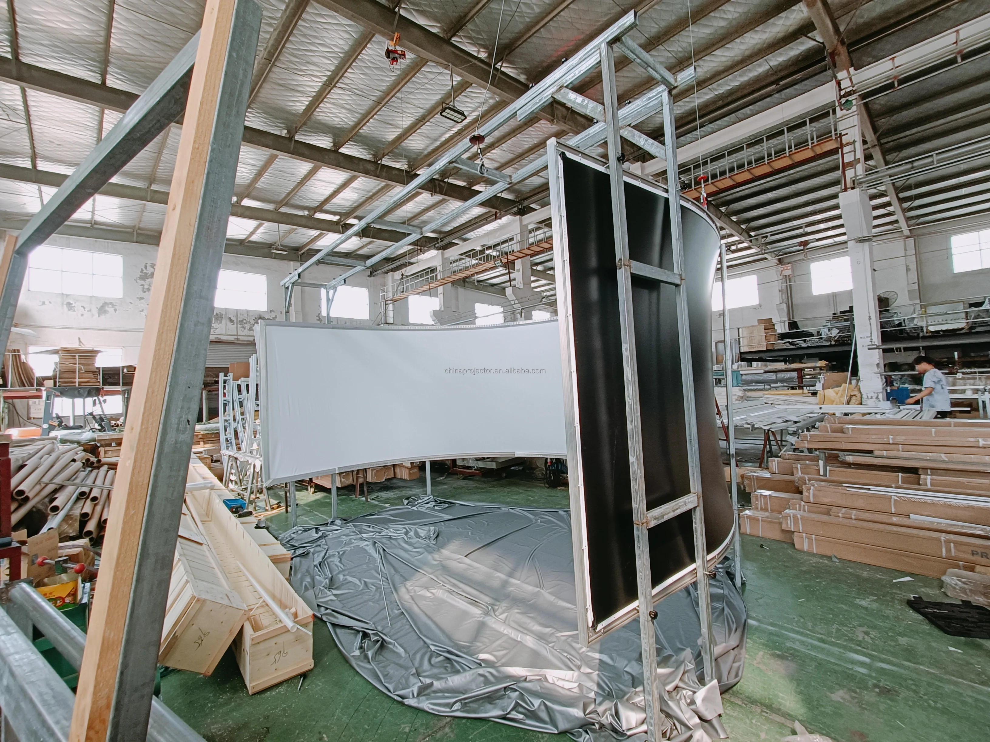 Curved Screen 4K HD Fixed Frame for Home Theater & Simulators