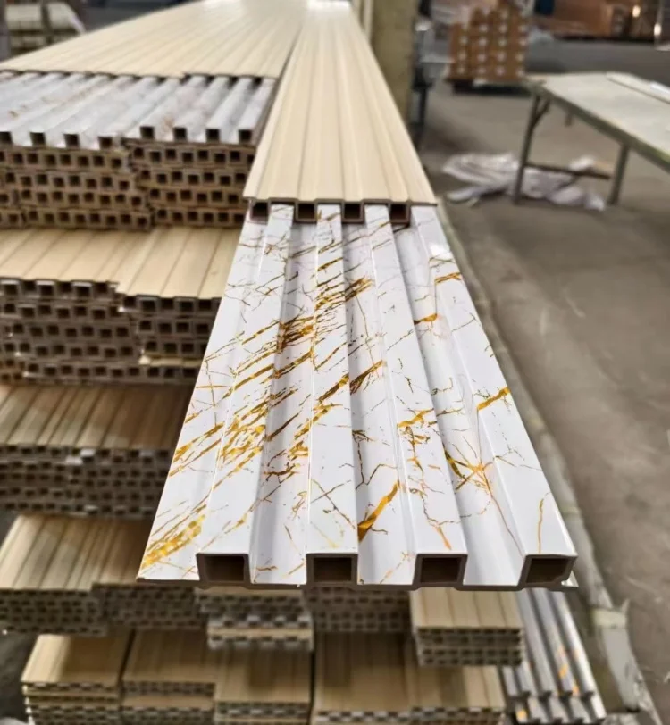 Interior fluted wall panel sheet pvc marble white wood 3d wallpanel wpc ...