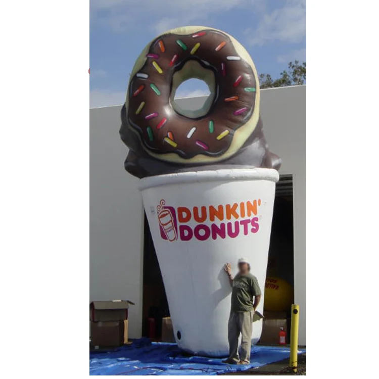 Giant Inflatable Coffee Cup Balloon Model With Chocolate Doughnut Donut ...
