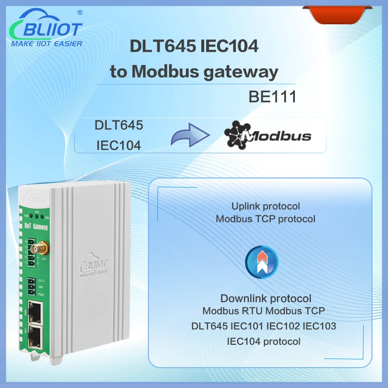 DLT645 Modbus to IEC104 Electric Power Protocol Gateway with 1WAN 1LAN ...