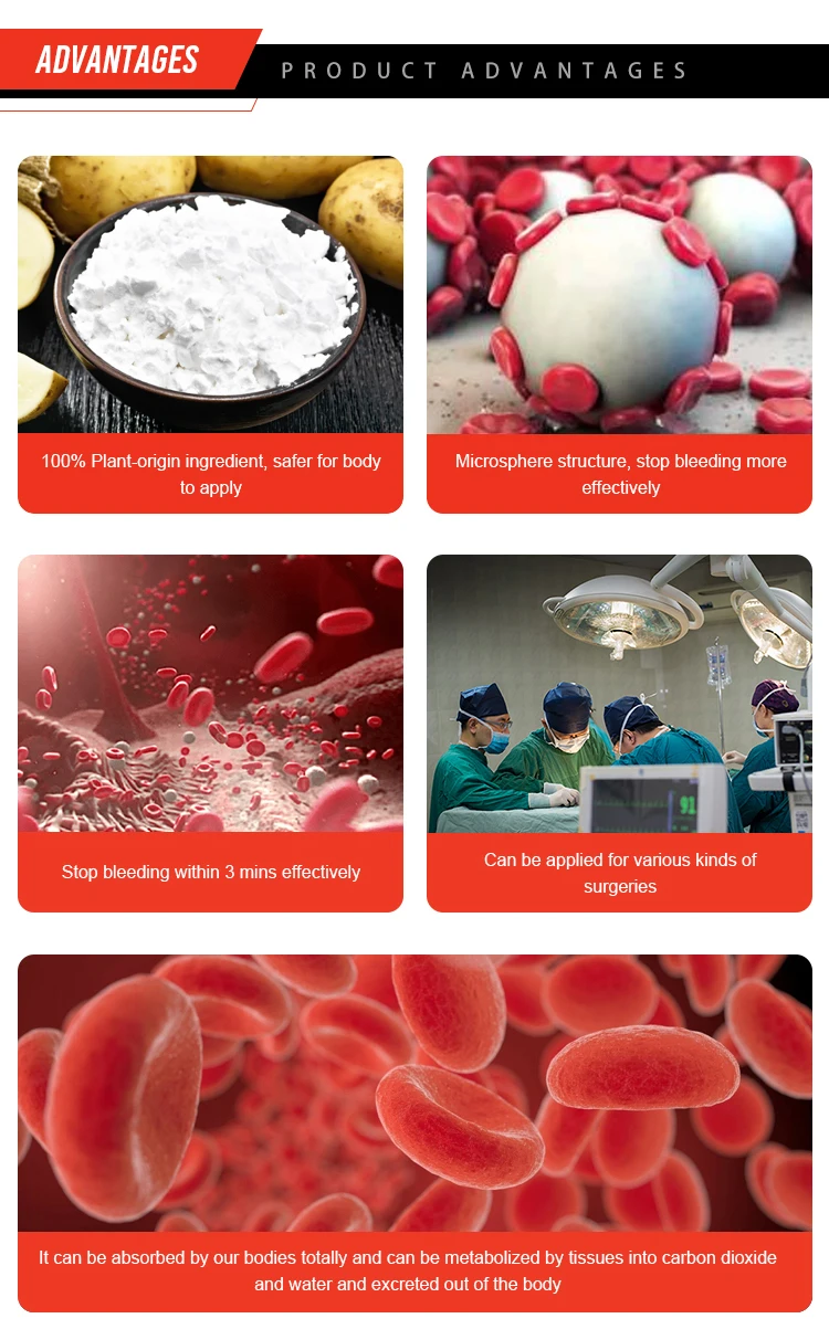 Surgiclean Sterile Stop Bleeding Fast Hemostatic Agents Particles ...