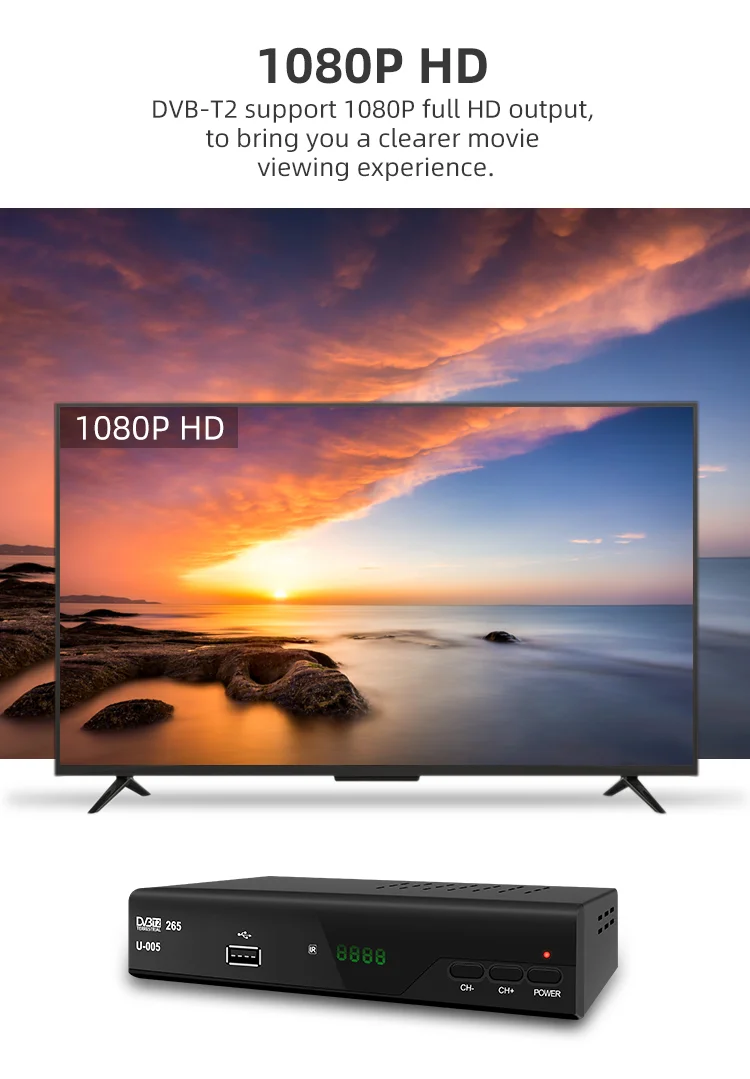 Free To Air 1080p Dvb T2 Tv Box H.265 Decoder Digital Dvb T2 Receiver ...