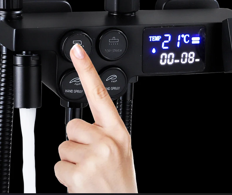 Smart Stainless Steel Digital Display Bathroom Shower Mixer Set Modern ...