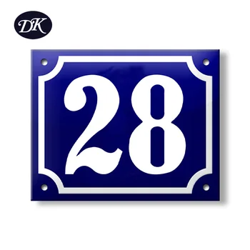 Old Blue House Number 28 Door Gate Plate Plaque Enamel Steel Metal Sign ...