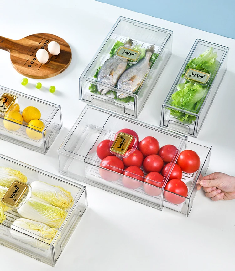 Transparent Pet Stackable Food Storage Box Reusable Refrigerator ...