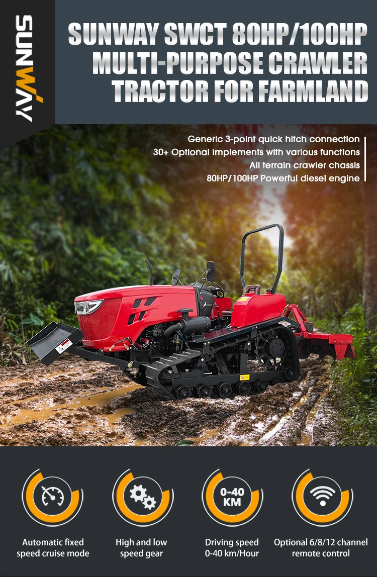 Low Center of Gravity Farm Working Crawler Type Agriculture Mini ...
