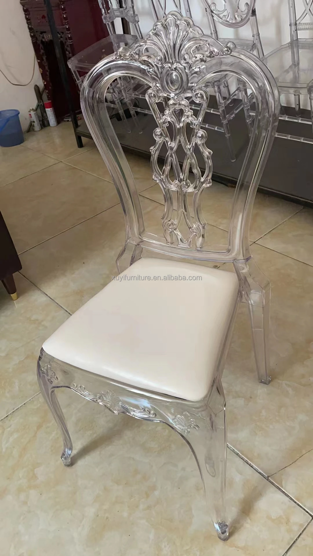 Modern Transparent Crystal Wedding Chair - Durable & Stylish