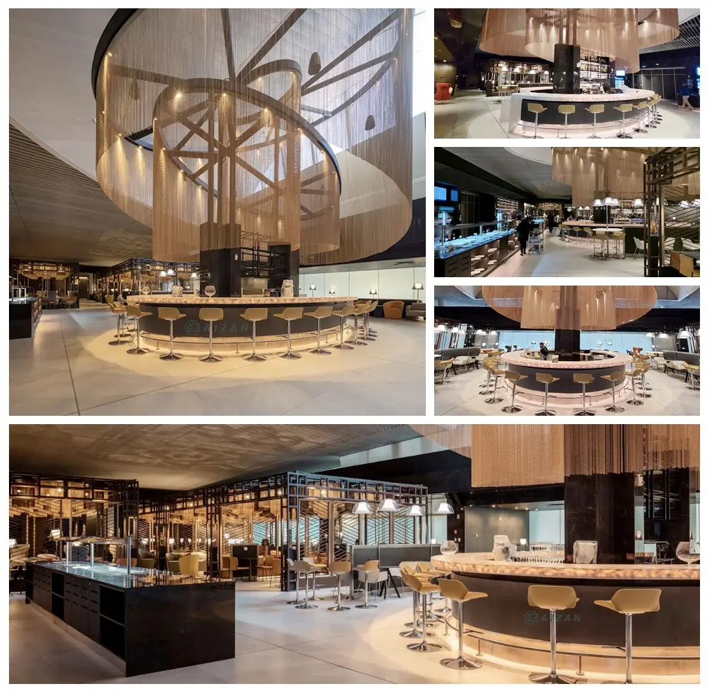 Contemporary bar Furniture Solid Surface Round Restaurant bar Counter ...