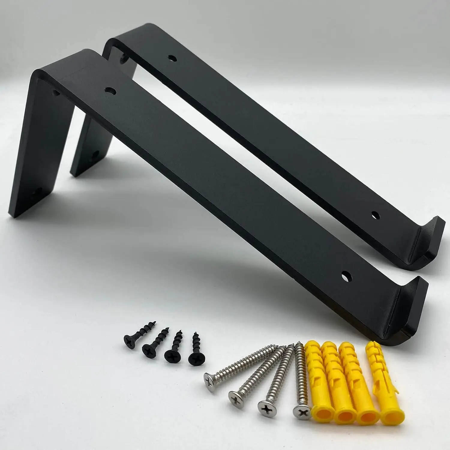 Wall Mounted Triangle Shelf Support Brackets Heavy Duty Black Floating ...