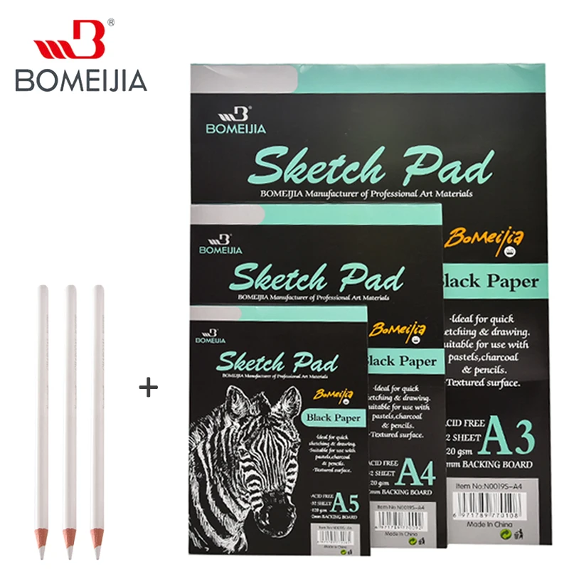 32 Sheet A3/a4/a5 Drawing Book Sketch Pad Black Cardboard Paper ...