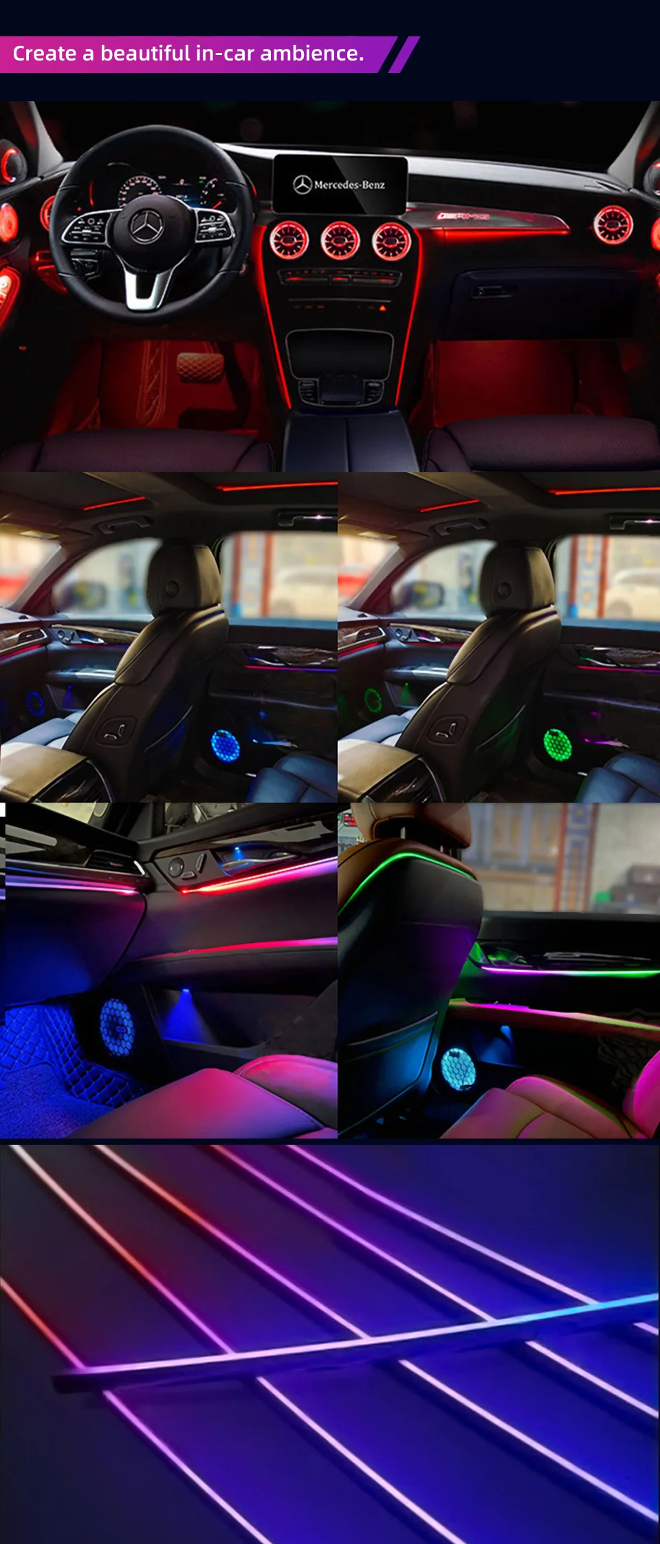 18-in-1 RGB Symphony Car Ambient LED Lights - Universal Decor