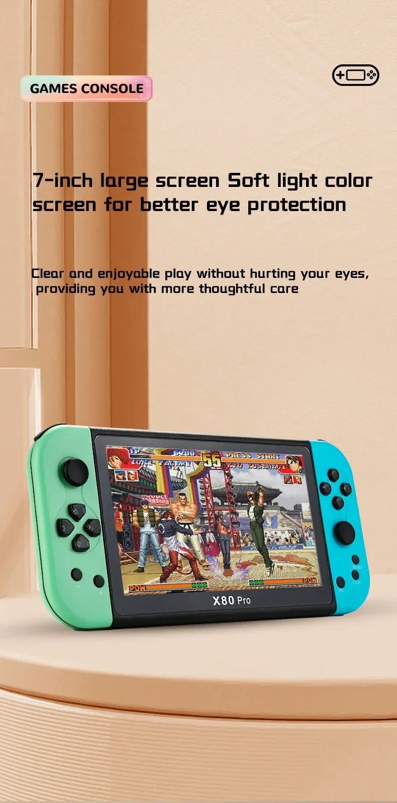 X80 Pro 7 Inch Hd Large Screen Arcade Quad Core 16gb Handheld Game ...