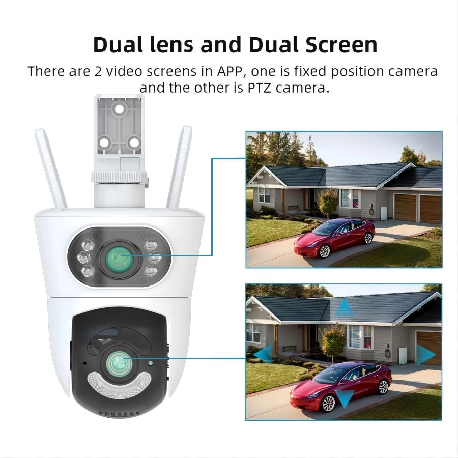 4K 8mp Tuya Dual Lens Security Camera with Night Vision