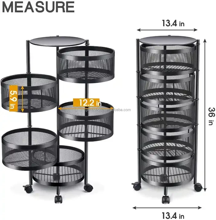 Household Use Double Layer Multi-layer Round Rotating Vegetable Storage ...