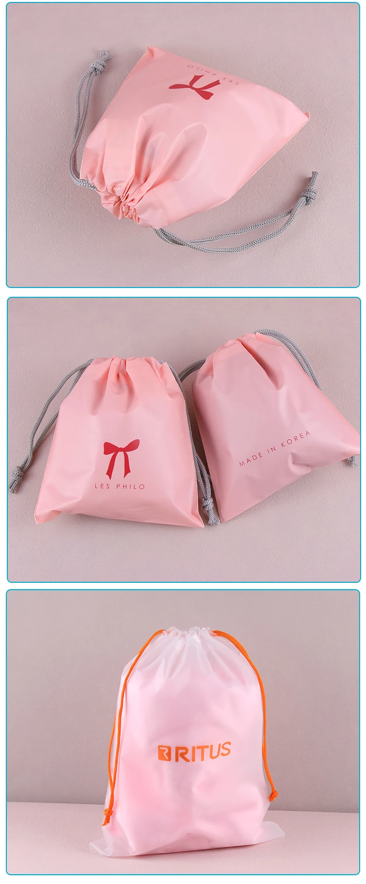 Custom Large Transparent With Printed Logo Pe Frosted Pouch Gift ...