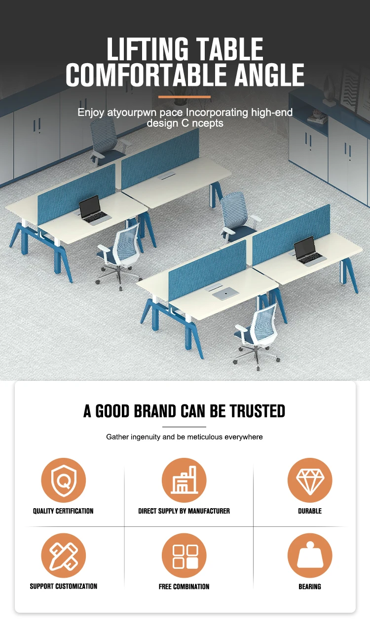 Luxury Classic Ergonomic Desk Employee Work Table Adjustable Height ...