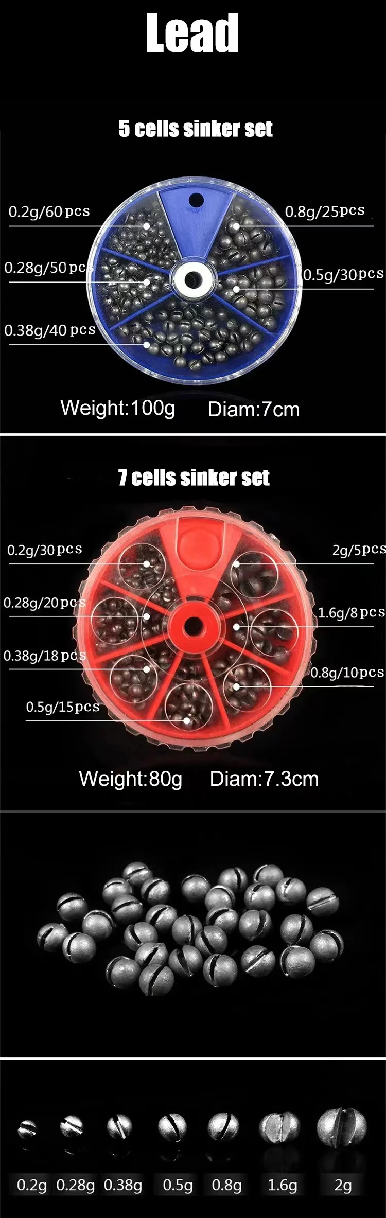 Wholesale 5cells/7cells Wholesale Round Split Shot Fishing Molds Lead ...