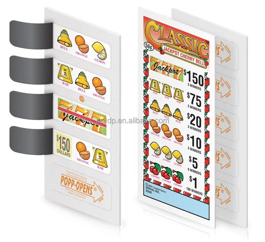 Professional Printing Factory Custom Pull Tabs Gambling Tickets and Board Game Cards Free Design Lottery Pull Tab Tickets Alibaba