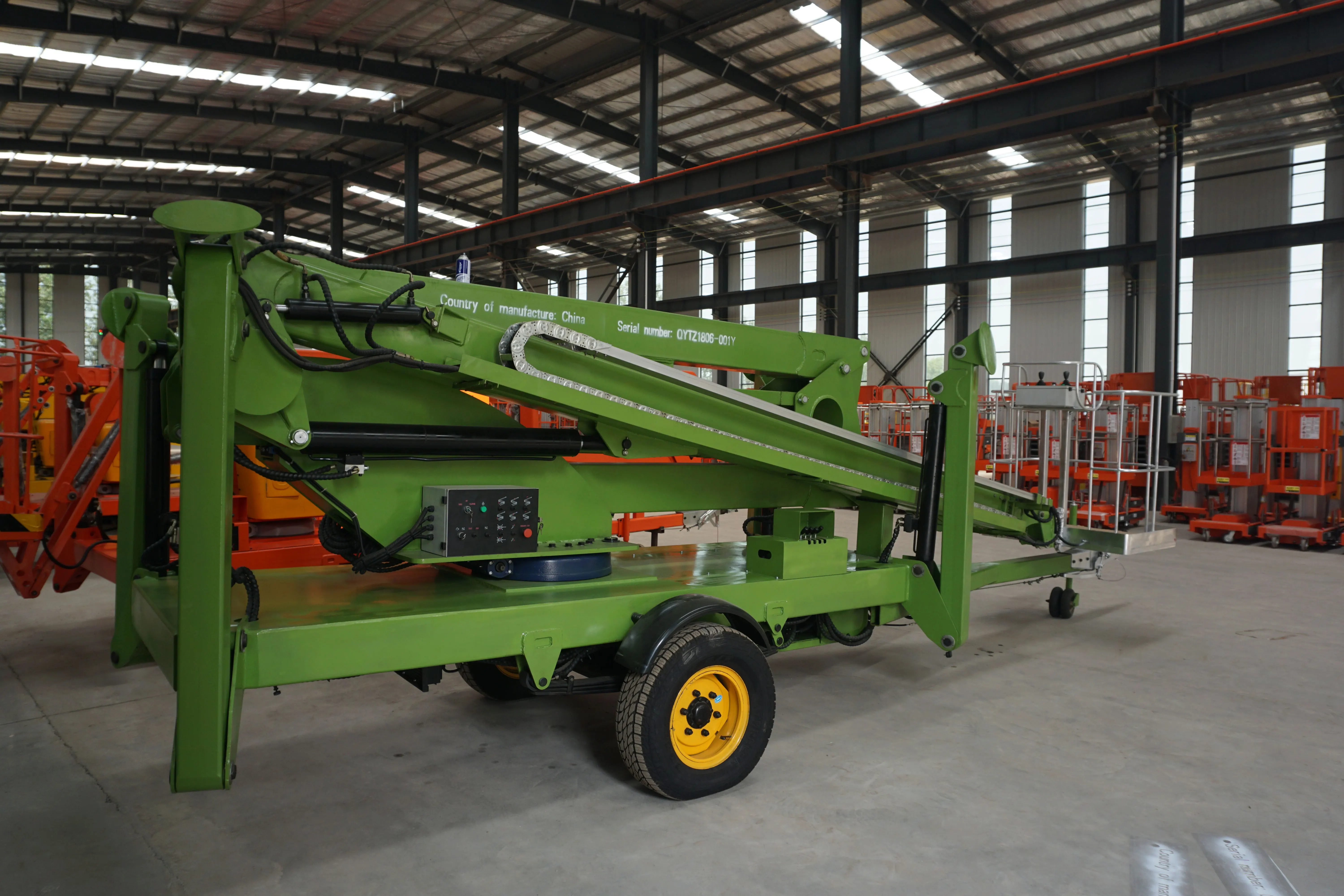 Mounted Aerial Working Boom Trailer Mounted Boom Man Lift 8m Portable ...