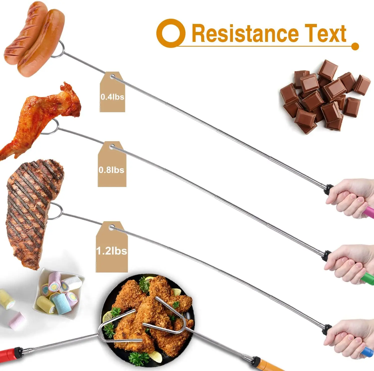 Roasting Sticks - Durable, Telescoping Marshmallow Forks