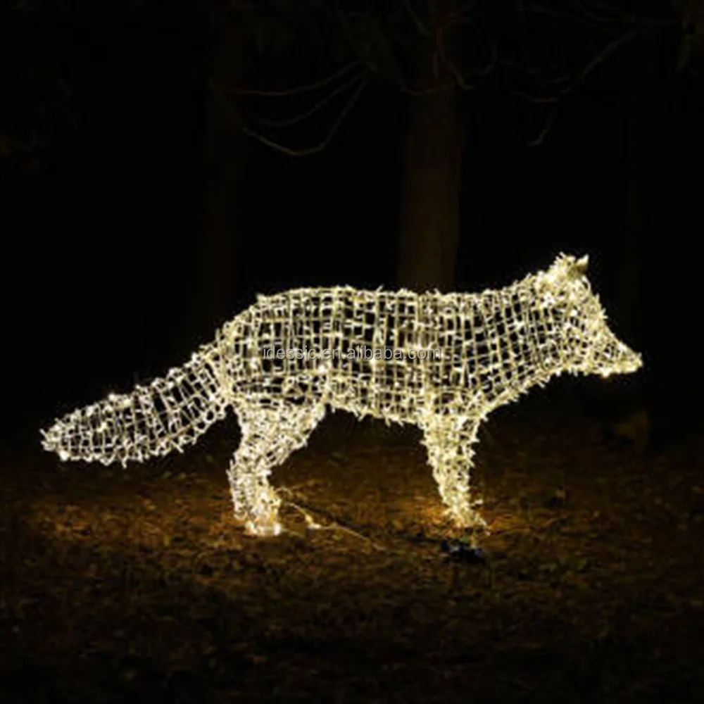Outdoor 3d Illuminated Led Lighted Kangaroo Decoration Animal Sculpture ...