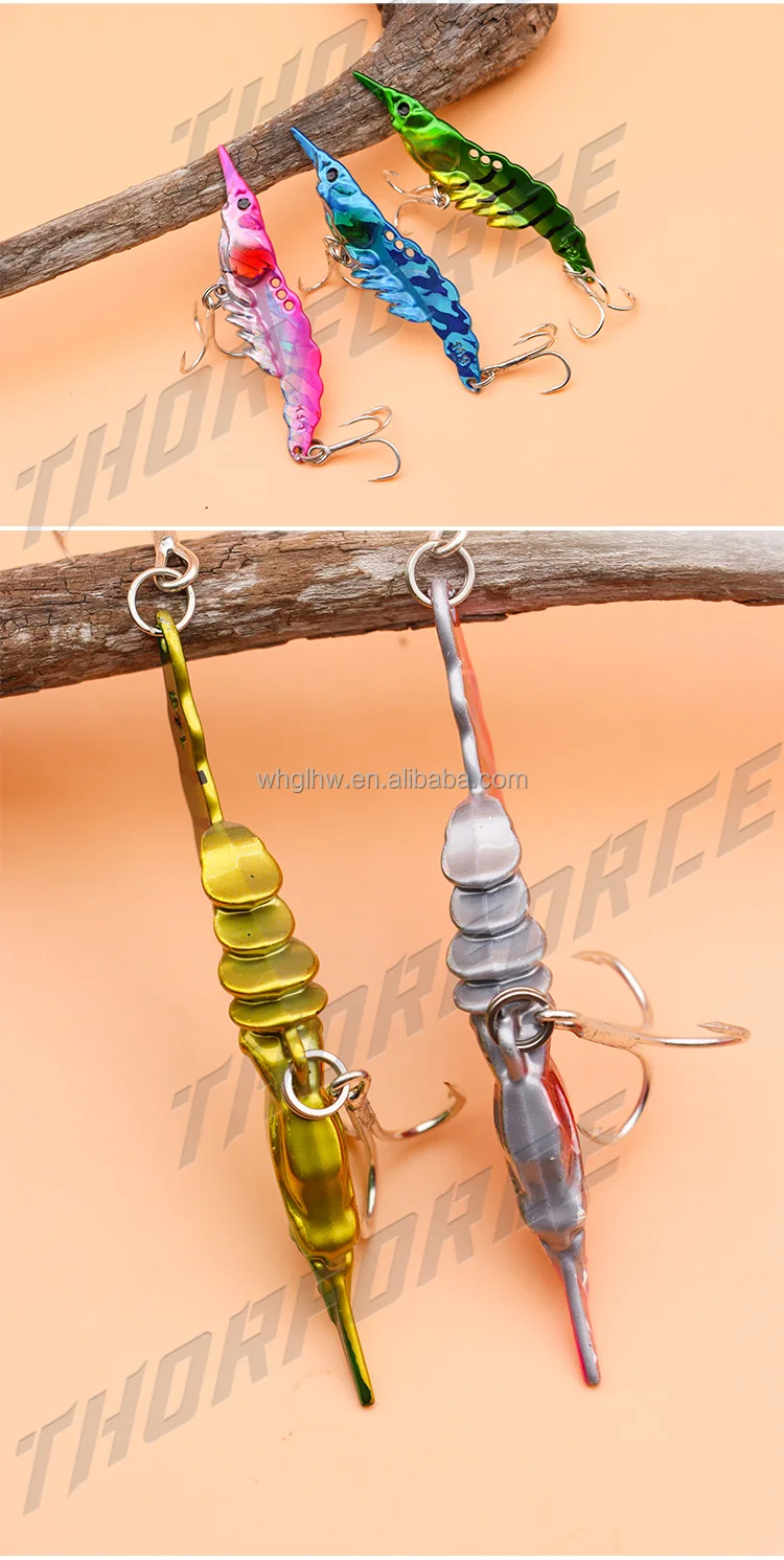 Thor Force Metal Shrimp Vib Lure Artificial Hard Fishing Bait Vibration ...