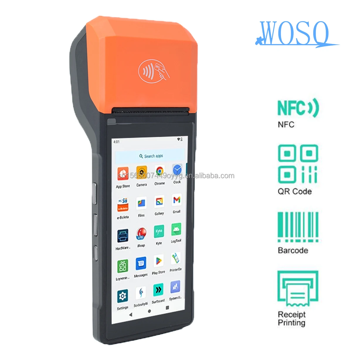 Portable Order Smart Mobile Payment Barcode Reader Android All In One ...