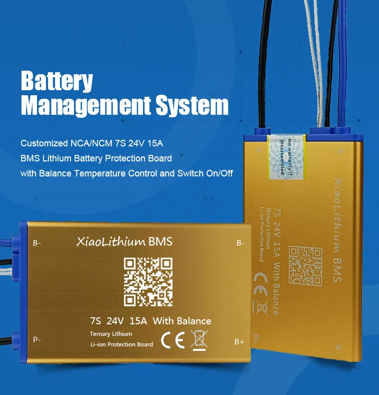 Ddp Dpd Golden Color Li-ion 7s 24v 15a Bms With Temp Sensor And Soft ...