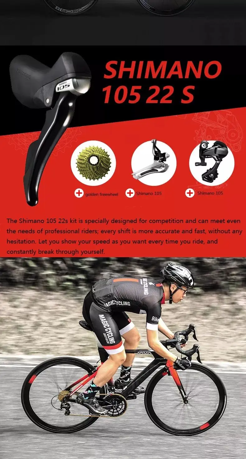 Java Suprema Hot Road Bicycle Rim Brake Shimano 105 R7000 22 Speed ...