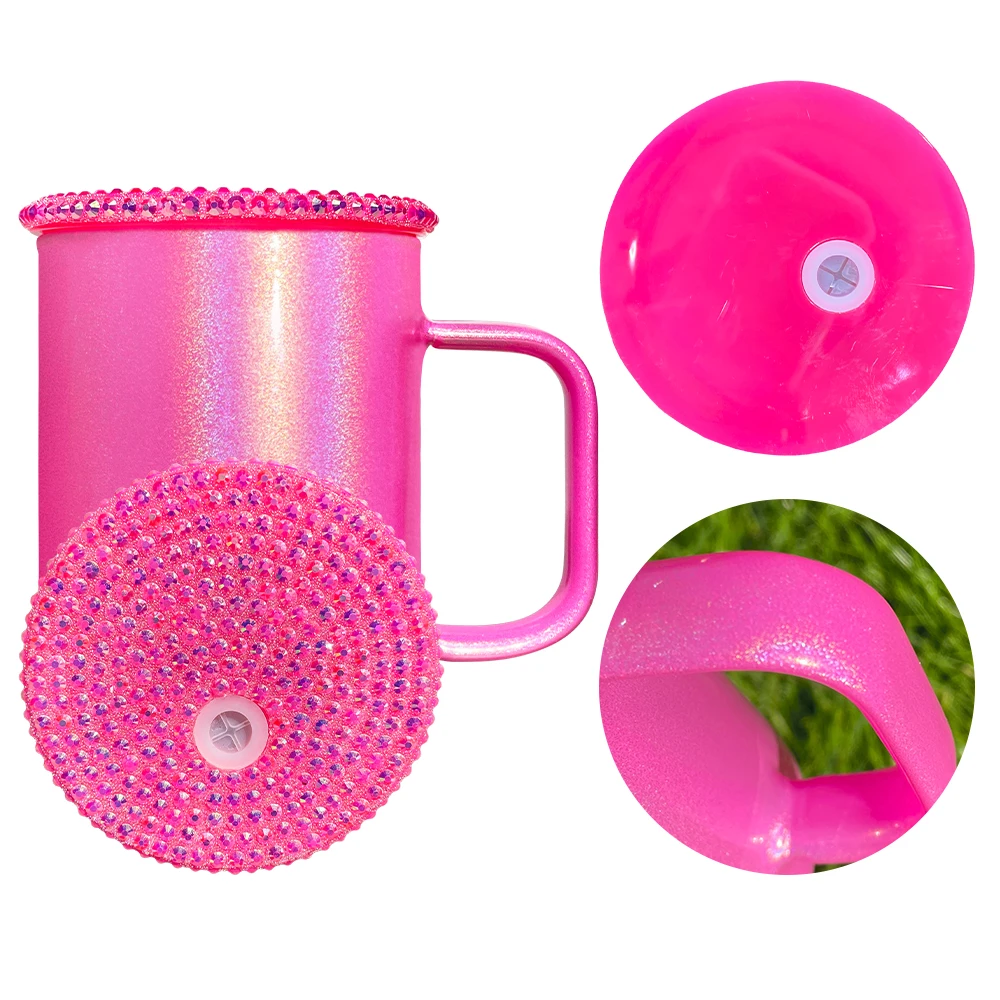 Iced Coffee 17oz Sublimatable Glass Coffee Mug With Colorful Lid ...