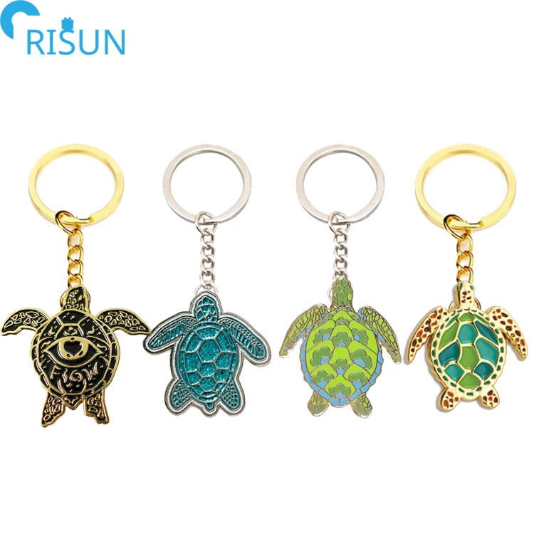 Wholesale Animal Tortoise Shape Enamel Keyring Surf Sea Turtle Key ...