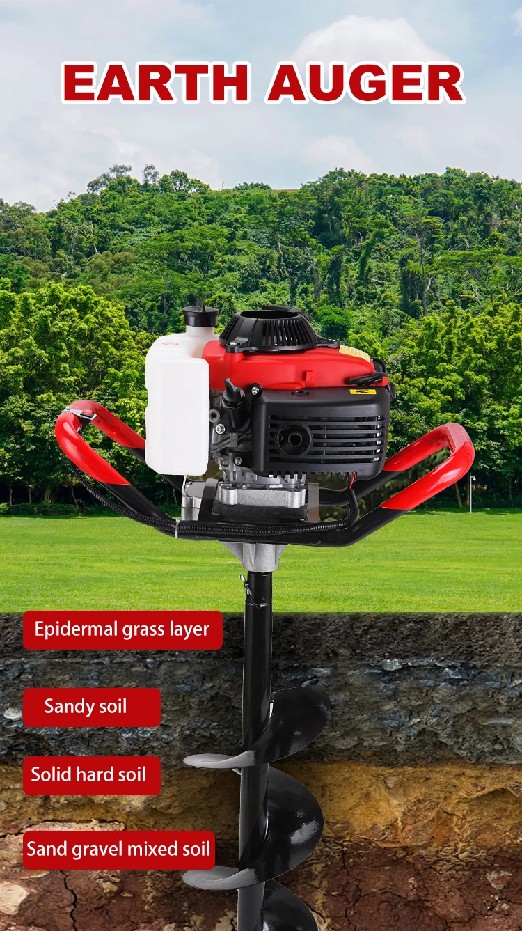 4 Stroke Portable Pit Drilling Machine Agriculture Tractor Post Hole ...