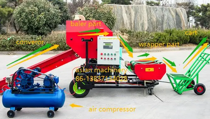 Fresh Alfalfa Corn Straw Baler and Film Wrapping Machine /Fermented ...