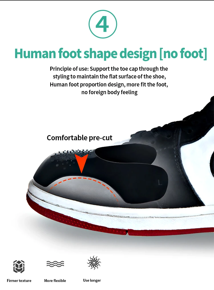 Joghn Hot Sale Toe Anti Crease Wrinkled Fold Shoe Support Protector For ...