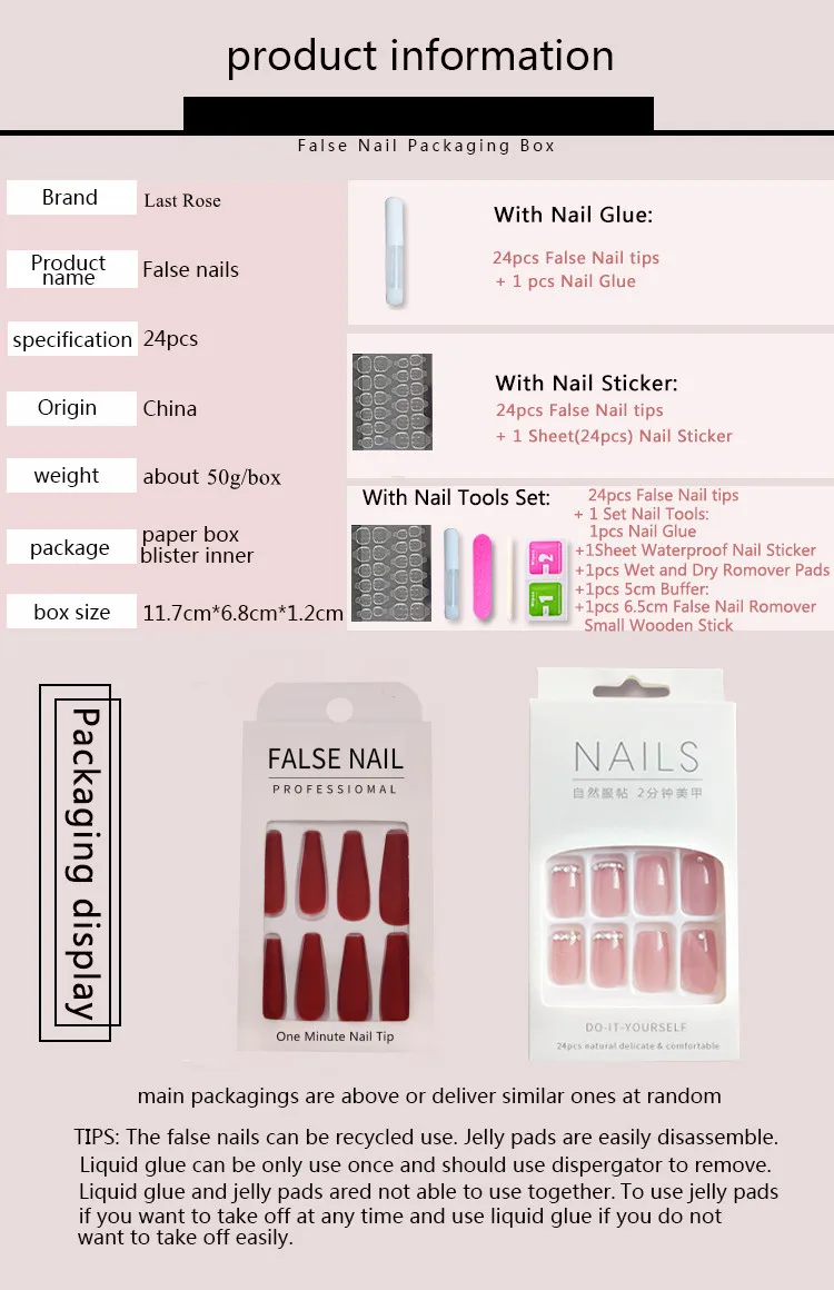 Empty False Nails Package Box Private Label Press on Nail Box Packaging ...