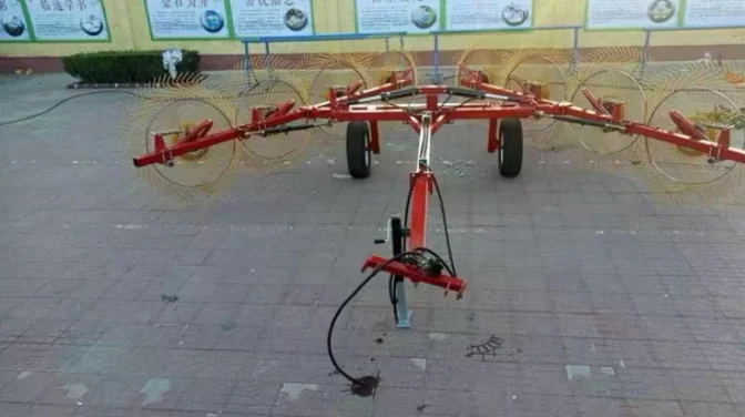 Traction Rotary Hay Rake For Tractor Finger Plate Grass Collecting ...