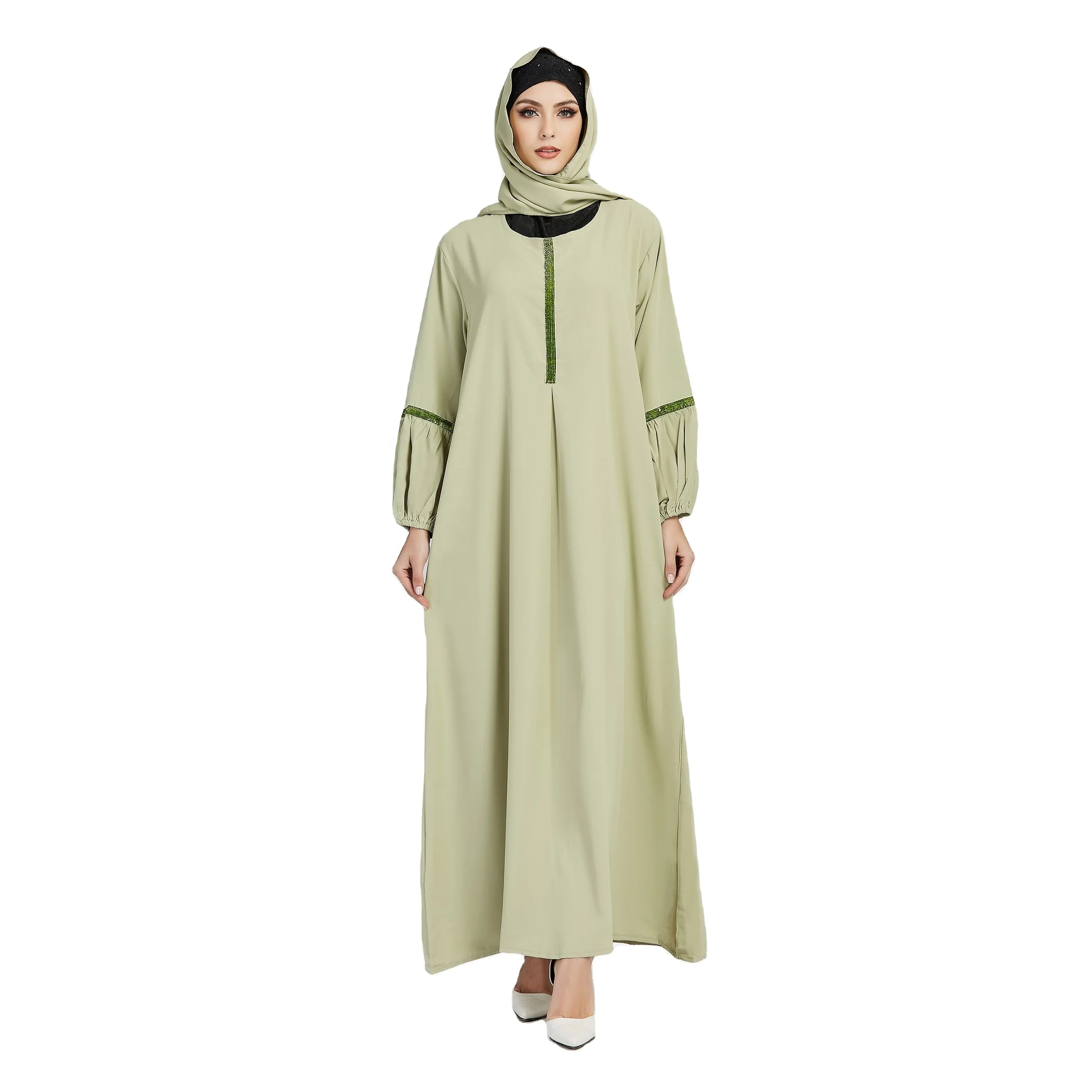 Women Ladies Vintage Middle East Islamic Muslim Long Sleeve Embroidery ...