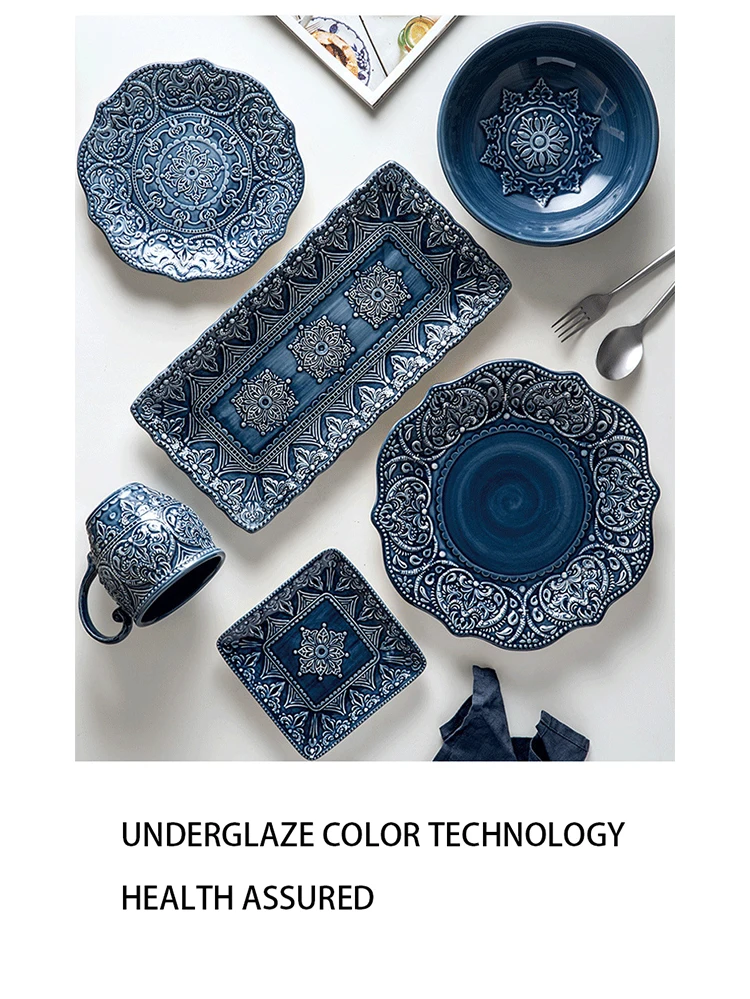 Vintage Baroque Style Ceramic Dinnerware Set - Porcelain