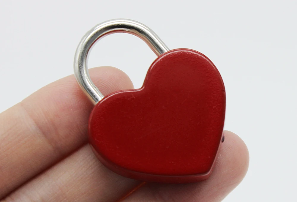 30x39mm Antique Style Heart Shape Padlock - Vintage Lock