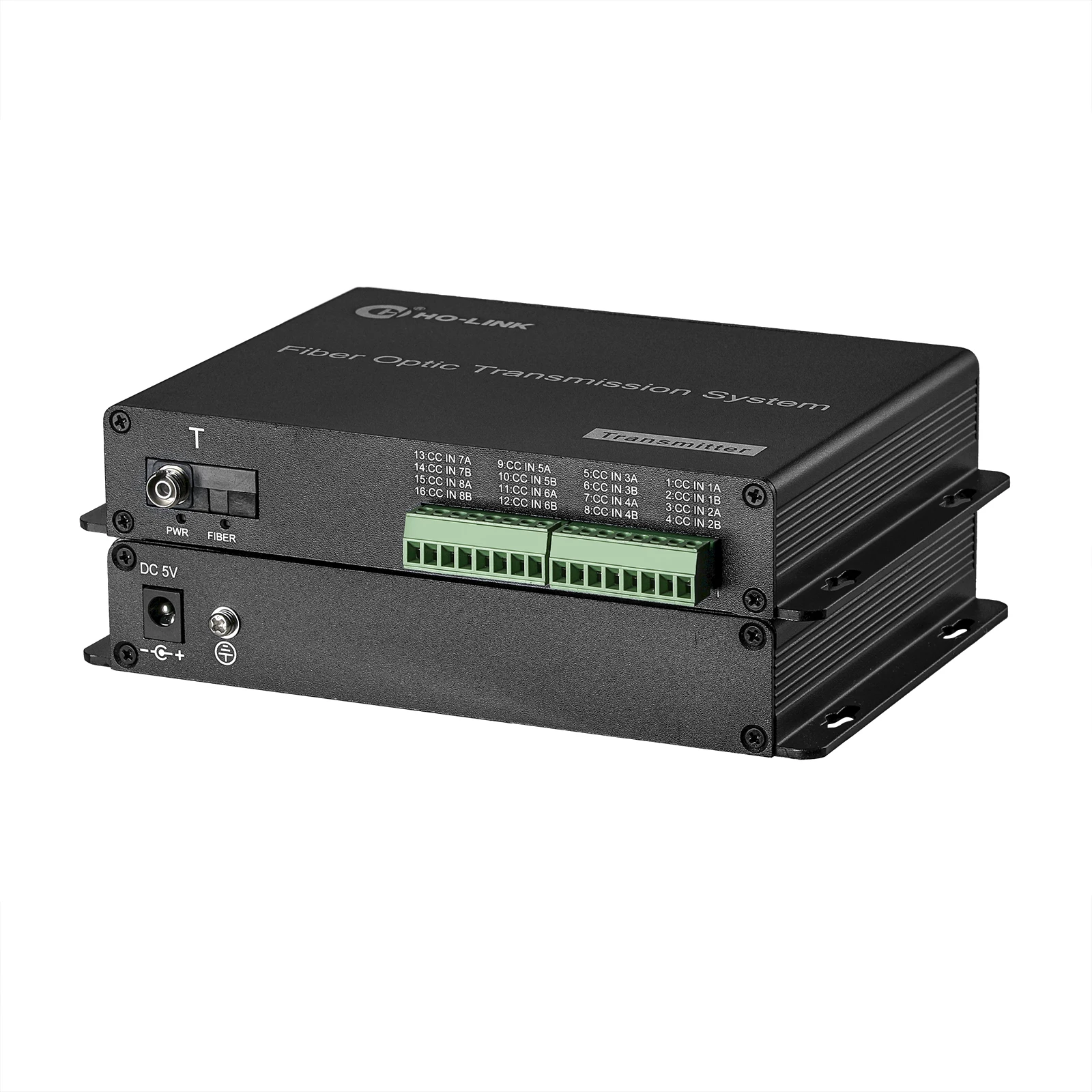 8 Ports Dry Contact Closure to Fiber Optic TTL Converter