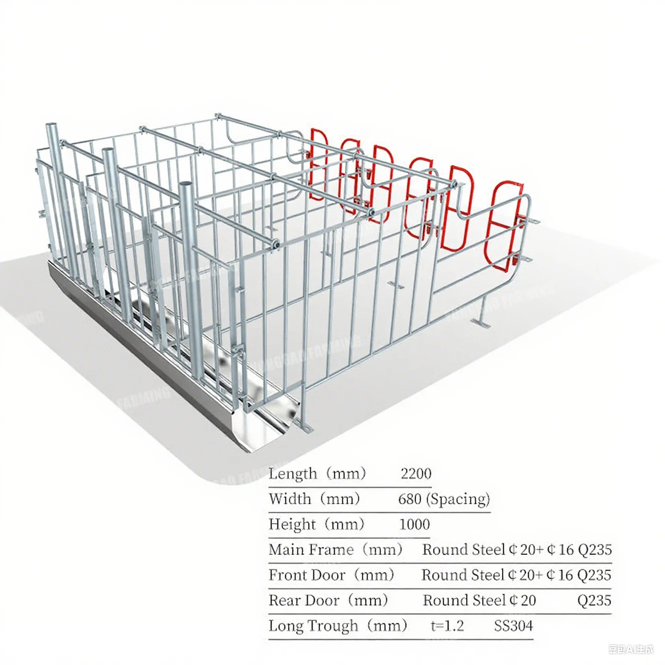Sow Gestation Cages - Durable, Corrosion-Resistant, Easy to Clean