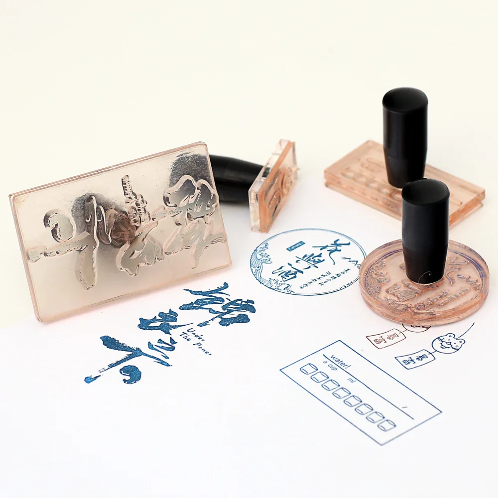 Logo Stamp Custom Acrylic Stamp Crystal Embossed Cookie Cake Bag Stamp ...