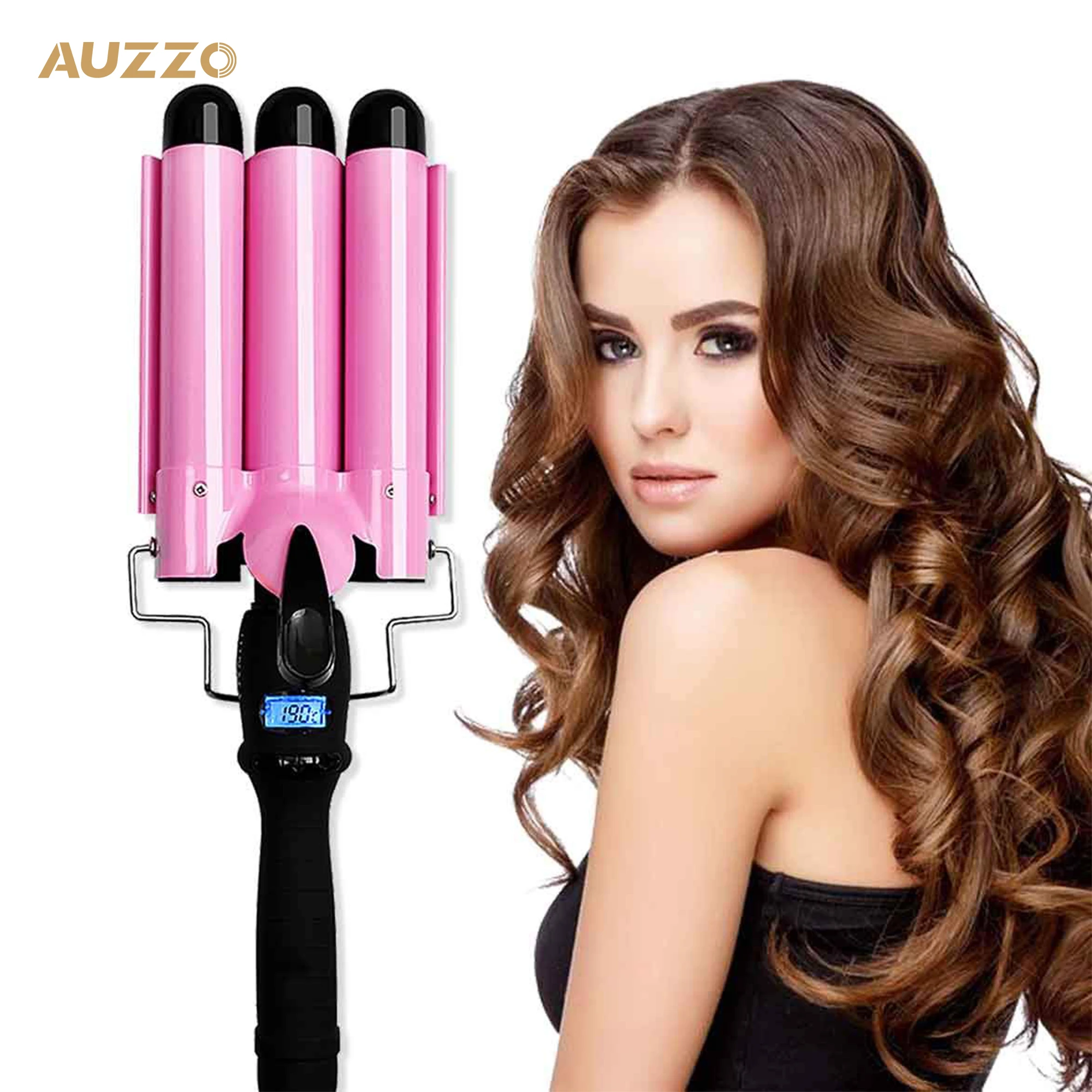 Wave Curling Iron Diy Electric Triple Barrel Ionic Hair Waver Curl Hair Curler Ceramic Coating ...
