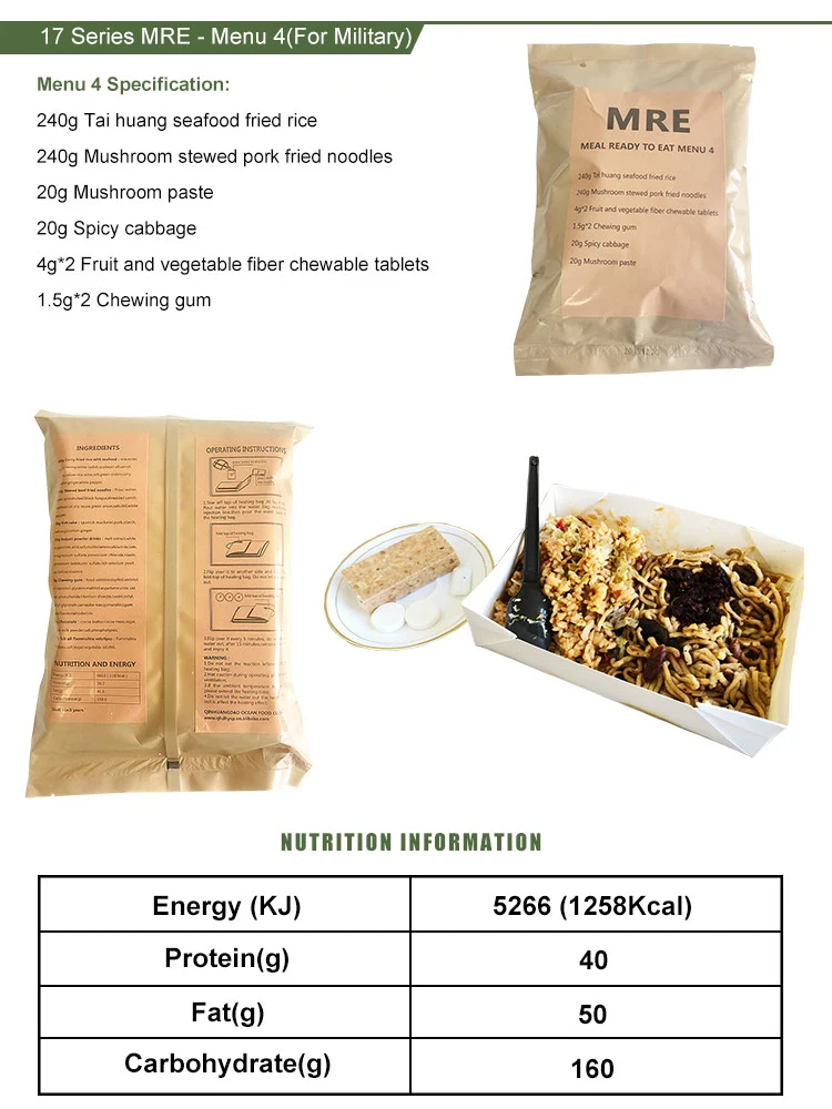 Self-heating Ration Pack Mre Military Food Ready To Eat Meals - Buy ...