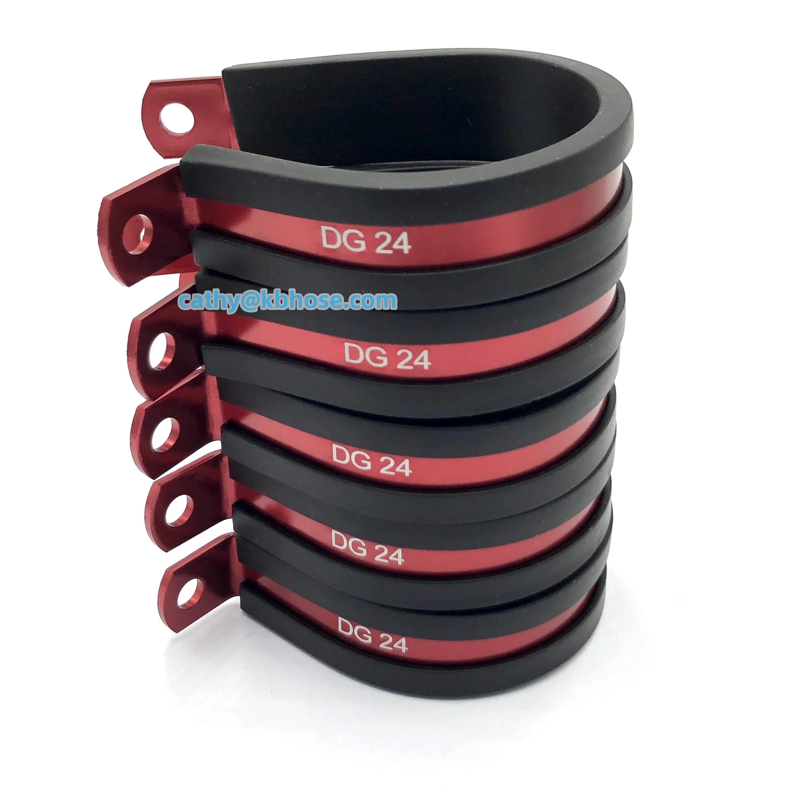 Car Tuning Parts Aluminum Rubber Cushioned P Type Clips Fixing Hose ...