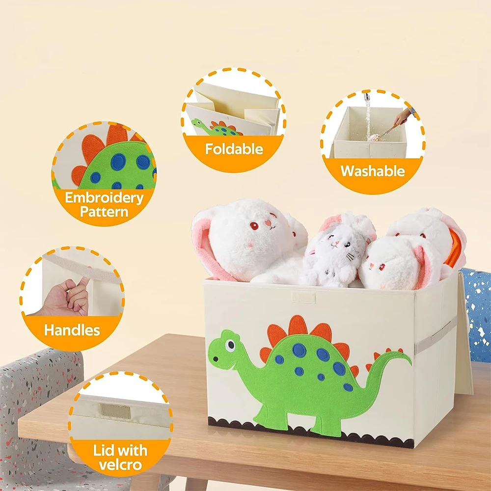 Custom Fabric Oxford Kids Toy Box Clothes Storage Organizer Collapsible ...