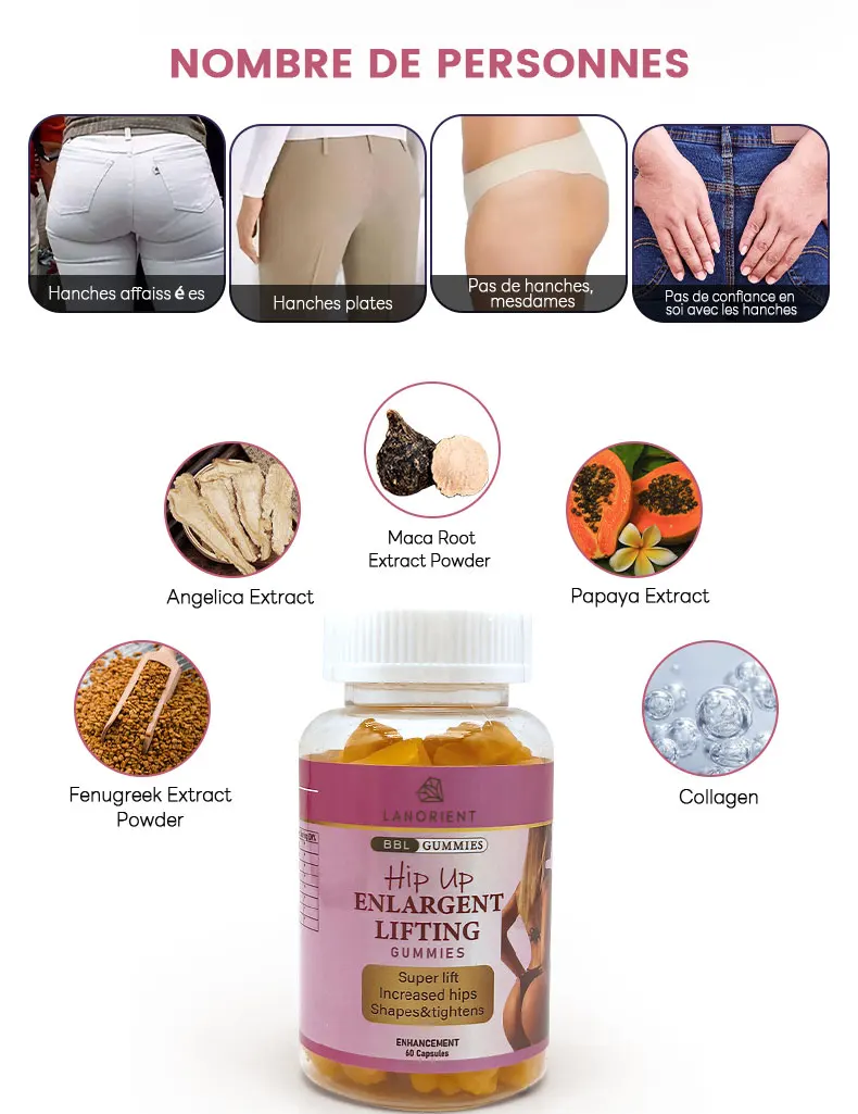 LANORIENT Bears Maca Ginger Bigger Butt Booster Lift Hip and Butt ...