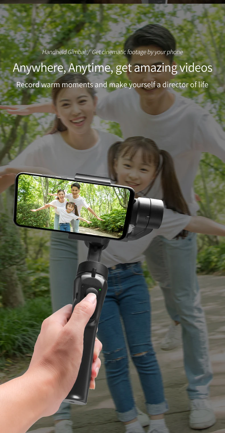 3 Axis Gimbal Handheld Smartphone Stabilizer - Mooncrown F6