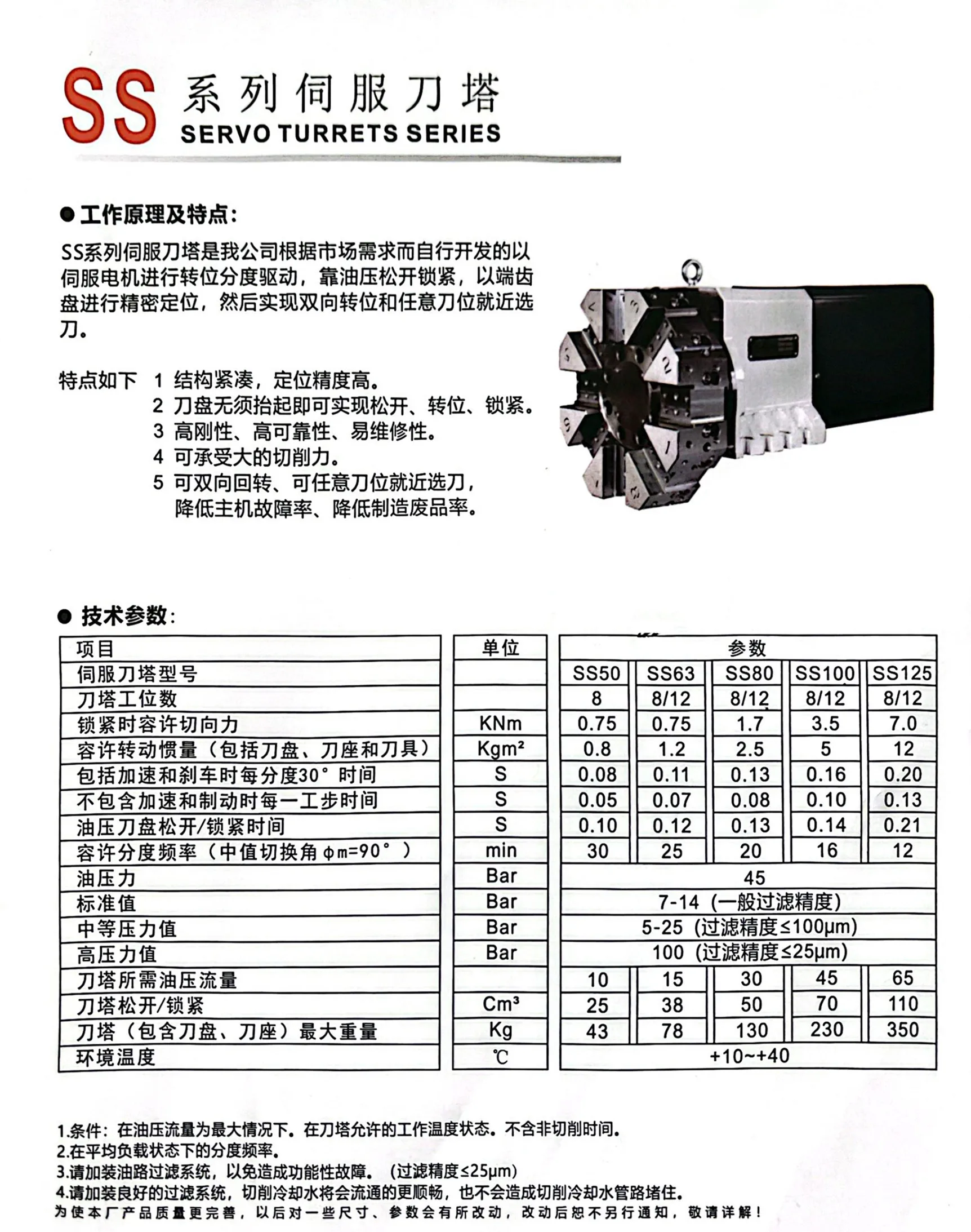 Servo Turrets Series Hydraulic NC Turret for CNC Lathe
