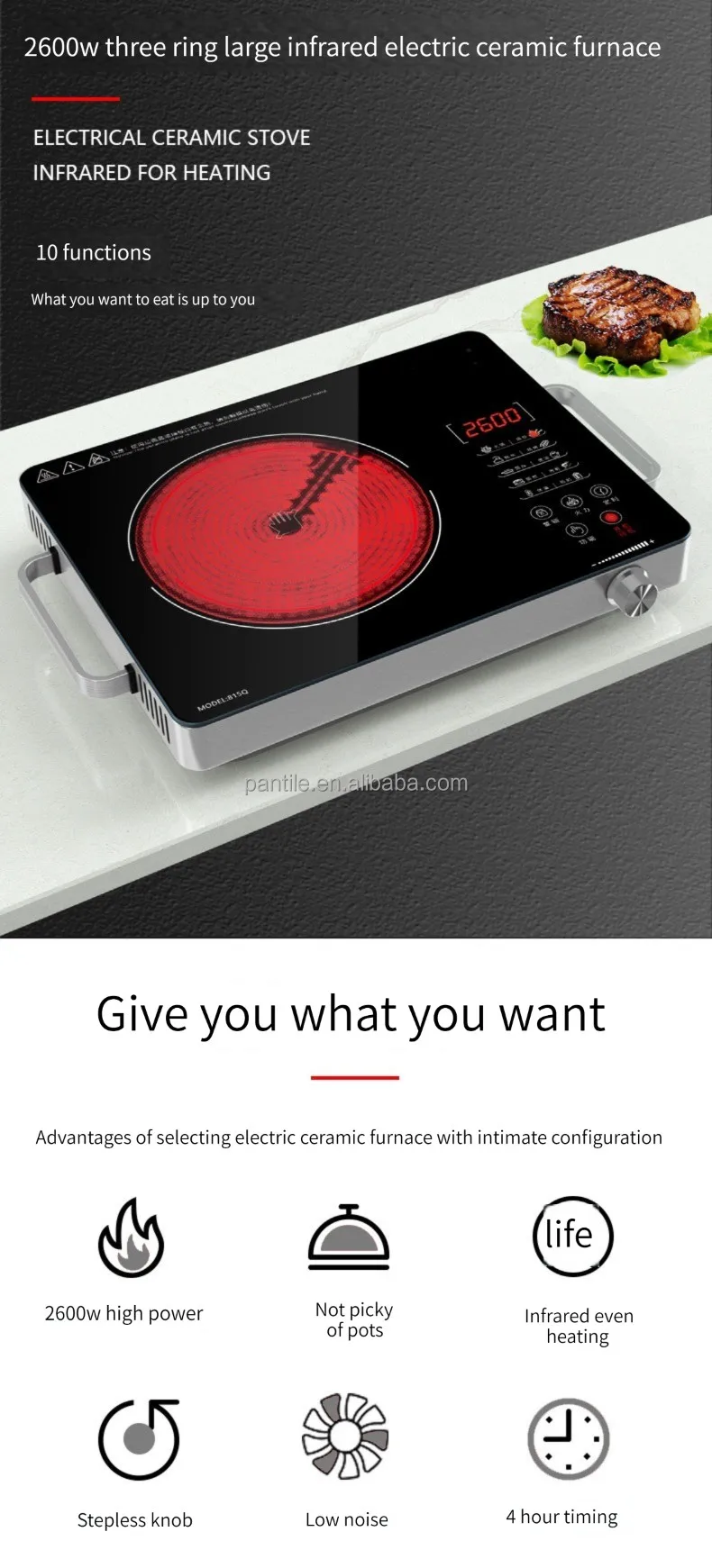 2200w Single Burner Touch Control Clay Pot Stove And Infrared Circuit ...